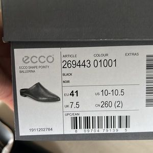 Ecco | Shoes | Ecco Black Leather Pointy Ballerina Mules 4 | Poshmark